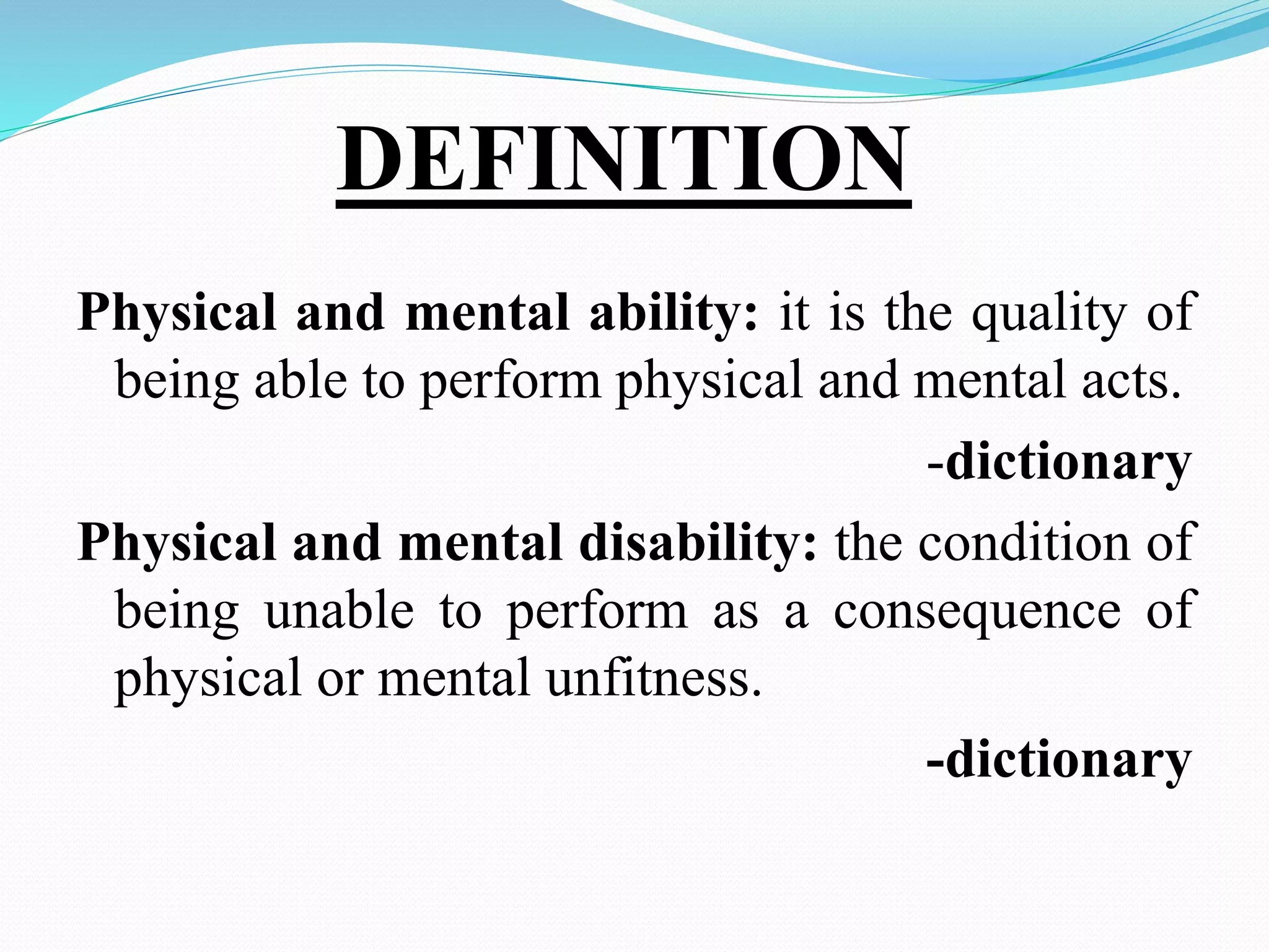 Tests for special menta & physical abilitieS | PPTX