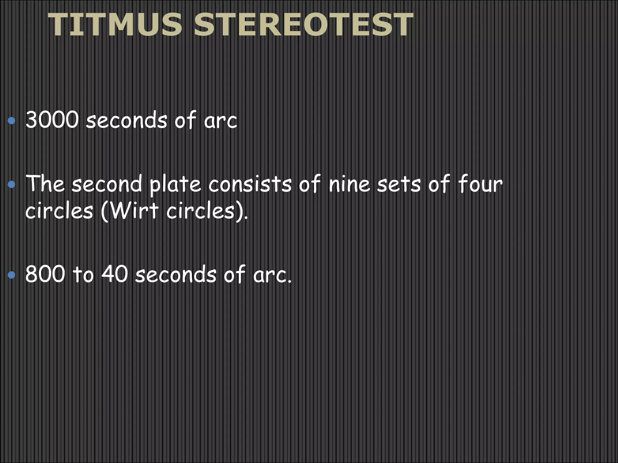 Tests for stereopsis | PPT