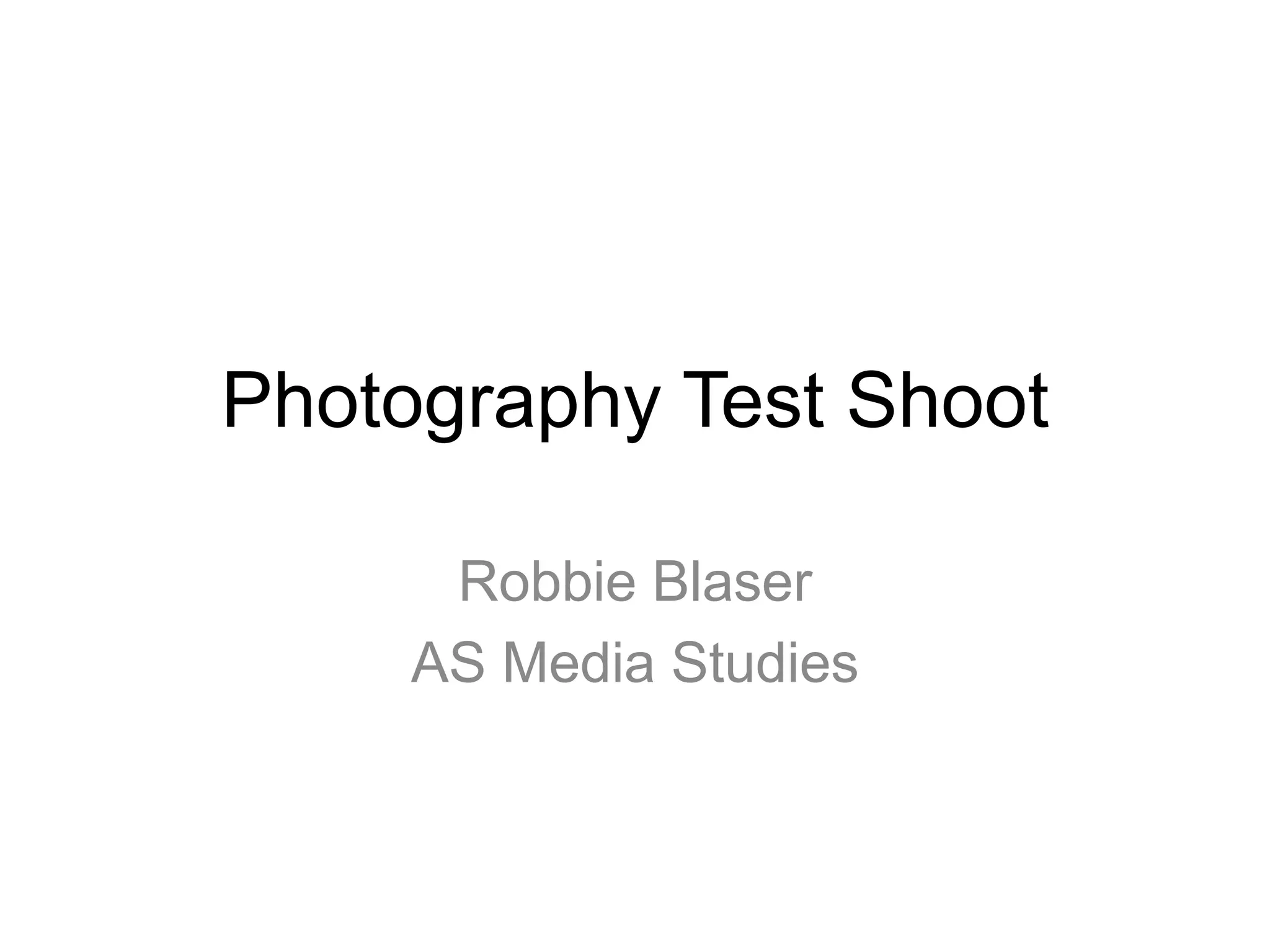 Test shoots | PPT