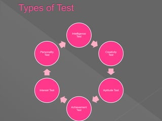 Tests; intelligence,creativity,achievement and aptitude tests | PPTX