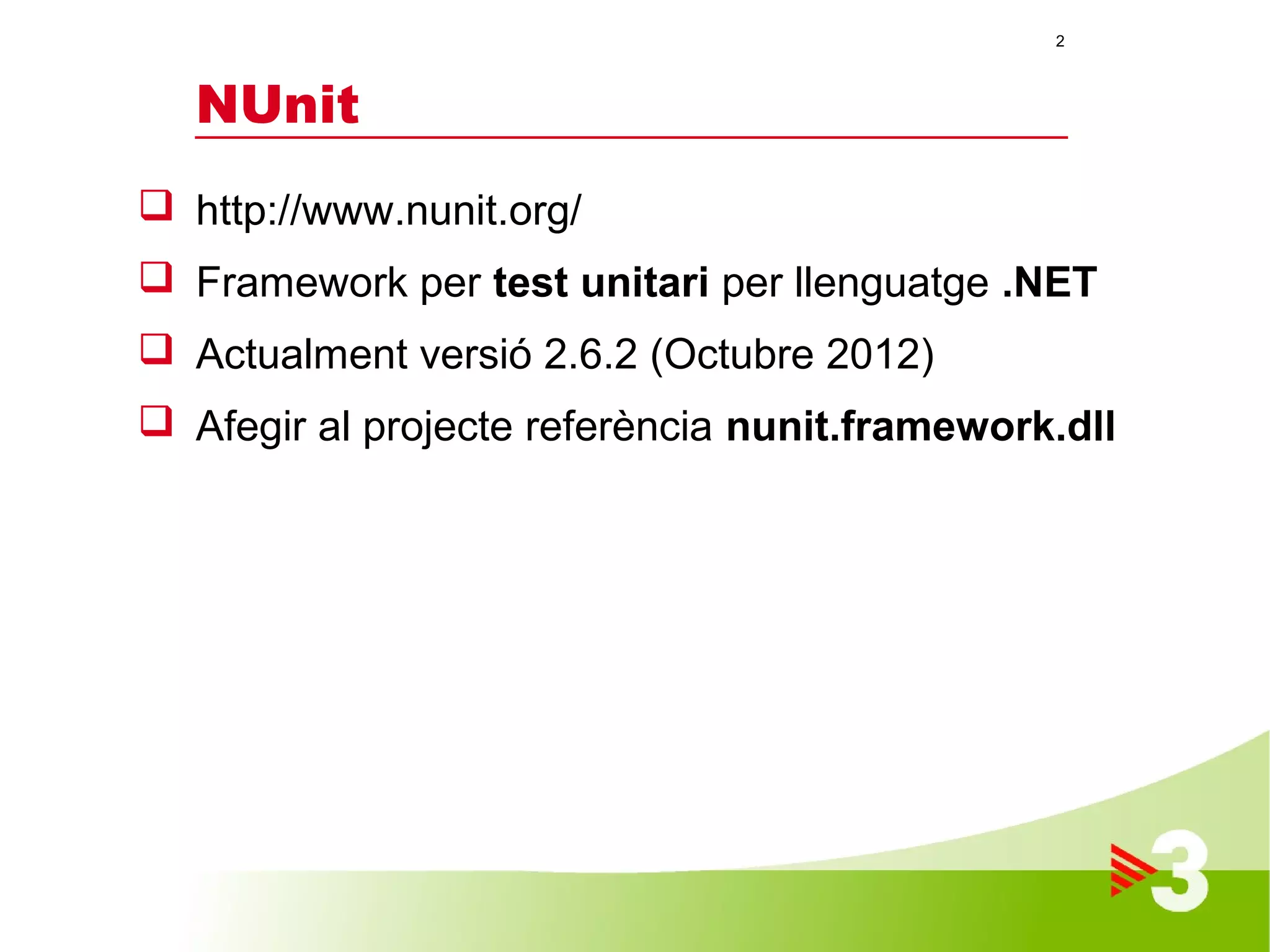 Tests nunit nunitforms | PPT