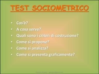Test Sociometrico adattato da Gianluca Amatori | PPTX