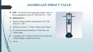 Tests of aggregates | PPTX
