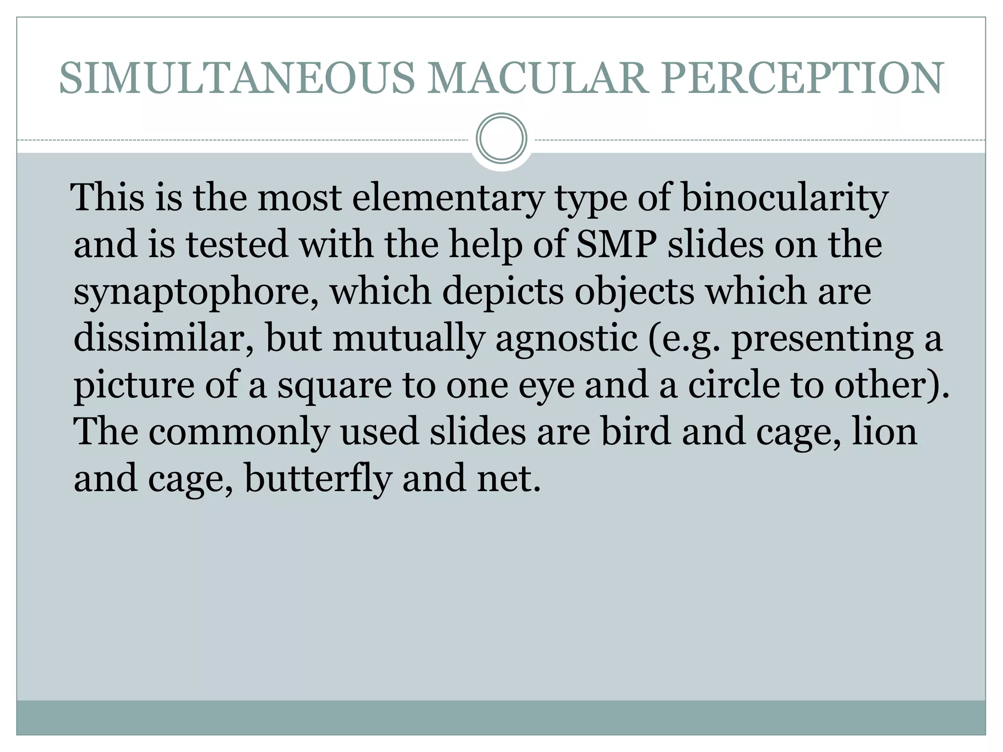 Tests of binocularity | PPTX