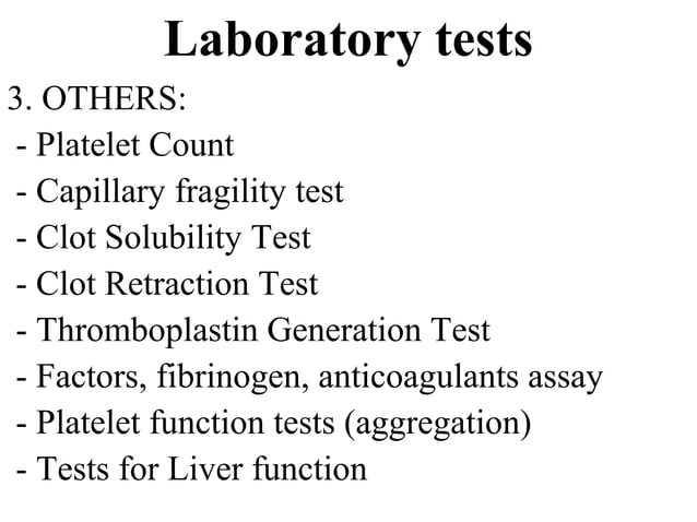 Tests of bleeding disorders | PPT