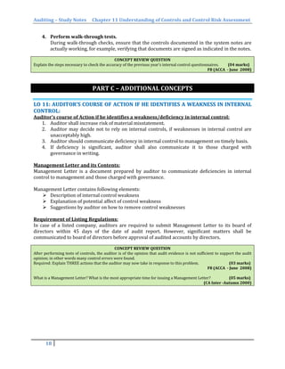 UNDERSTANDING OF INTERNAL CONTROL AND CONTROL , RISK ASSESSMENT | PDF