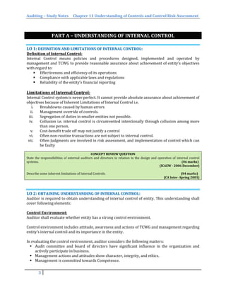 UNDERSTANDING OF INTERNAL CONTROL AND CONTROL , RISK ASSESSMENT | PDF