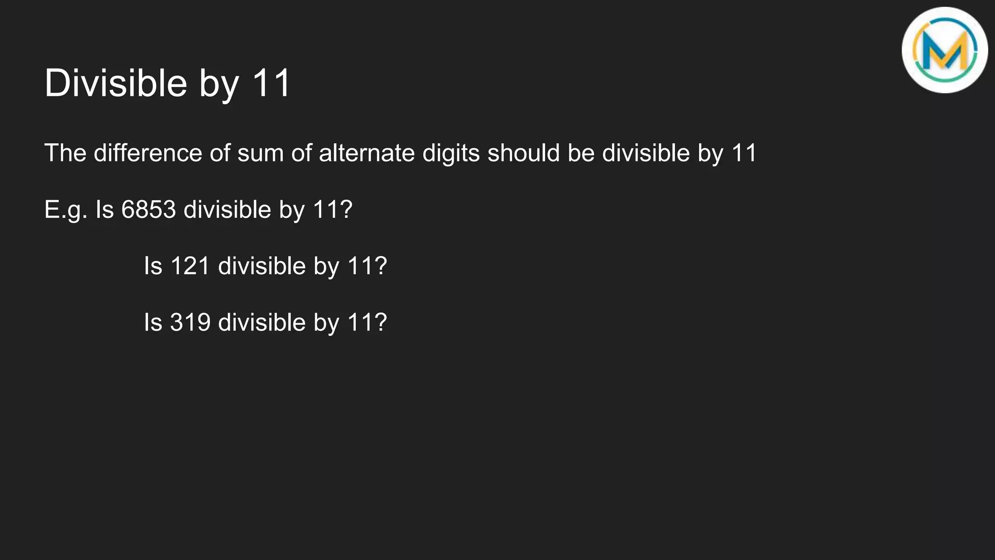Tests of divisibility | PPTX
