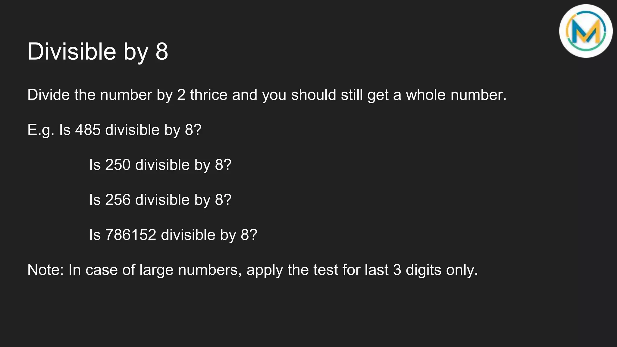 Tests of divisibility | PPTX