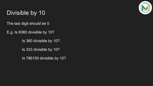 Tests of divisibility | PPTX