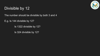 Tests of divisibility | PPTX