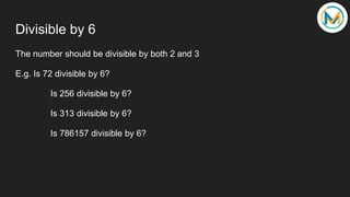 Tests of divisibility | PPTX