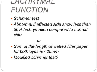 Tests of facial nerve | PPTX