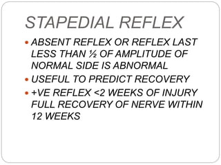 Tests of facial nerve | PPTX