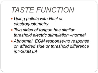 Tests of facial nerve | PPTX