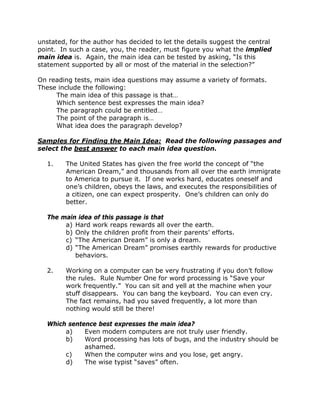 Tests of reading comprehension | PDF