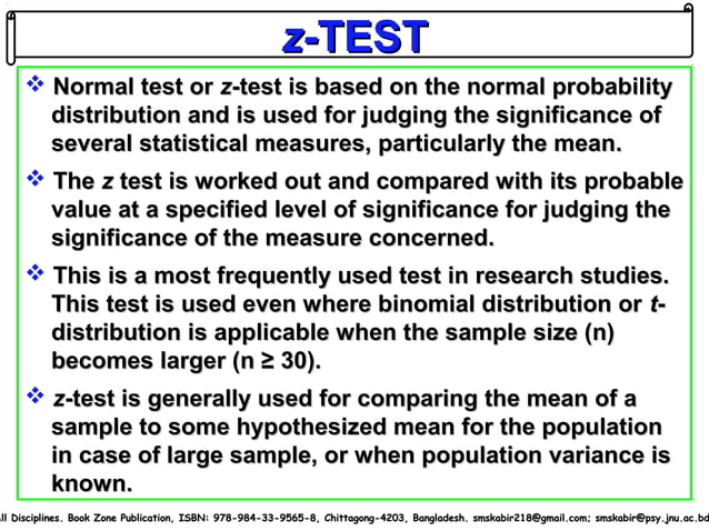 Tests of significance z & t test | PPT