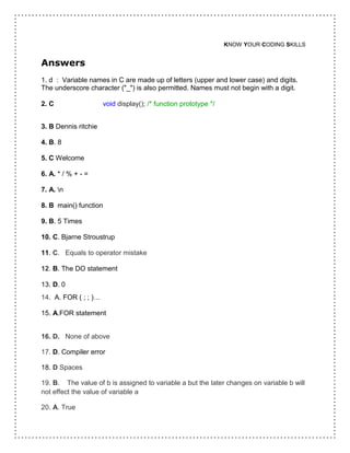 Test solutions of computer languages | PDF