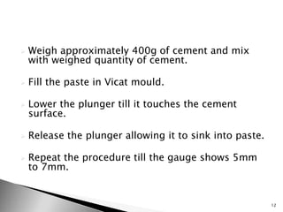 Tests on cement | PPTX