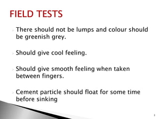 Tests on cement | PPTX