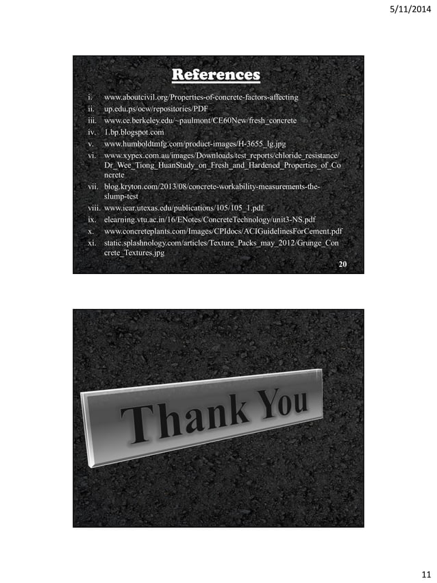 Tests on fresh concrete SLUMP TEST VEE BEE TEST COMPACTION FACTOR TEST ...