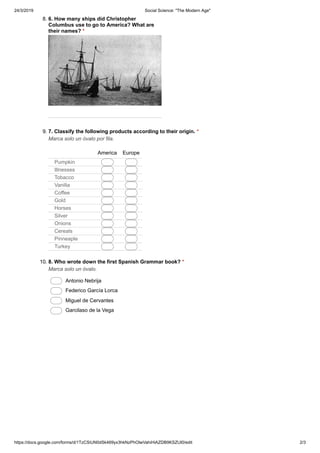 Test spain in the 15th and 16th century the modern age | PDF