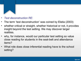 Test specifications and designs session 4 | PPT | Standardized Testing ...