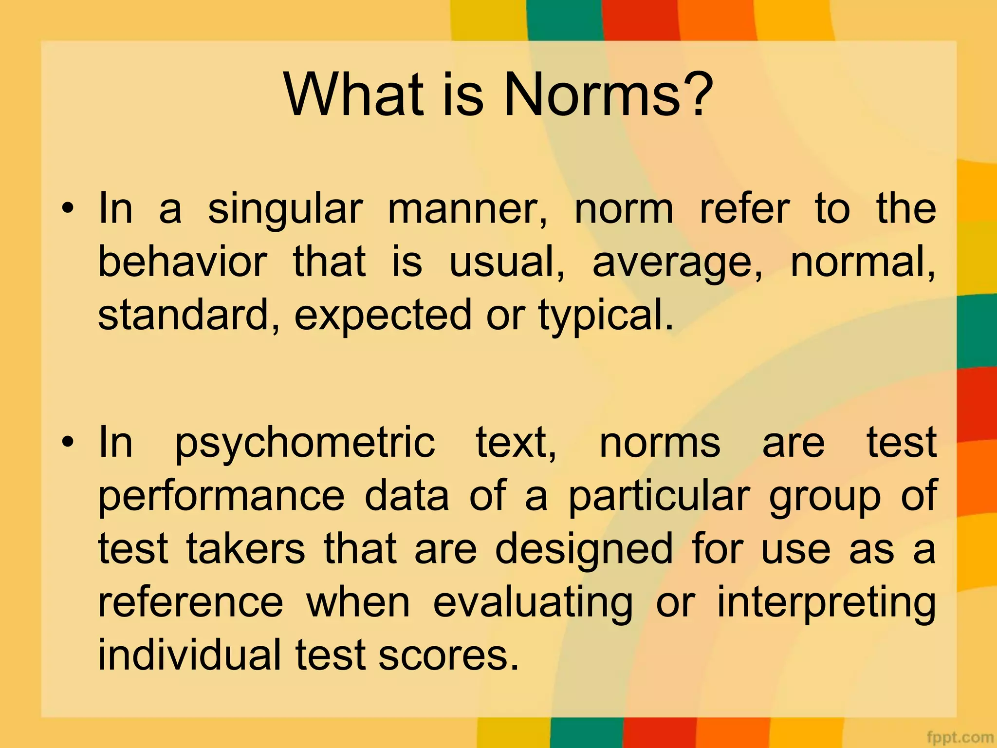 Test standardization and norming | PDF