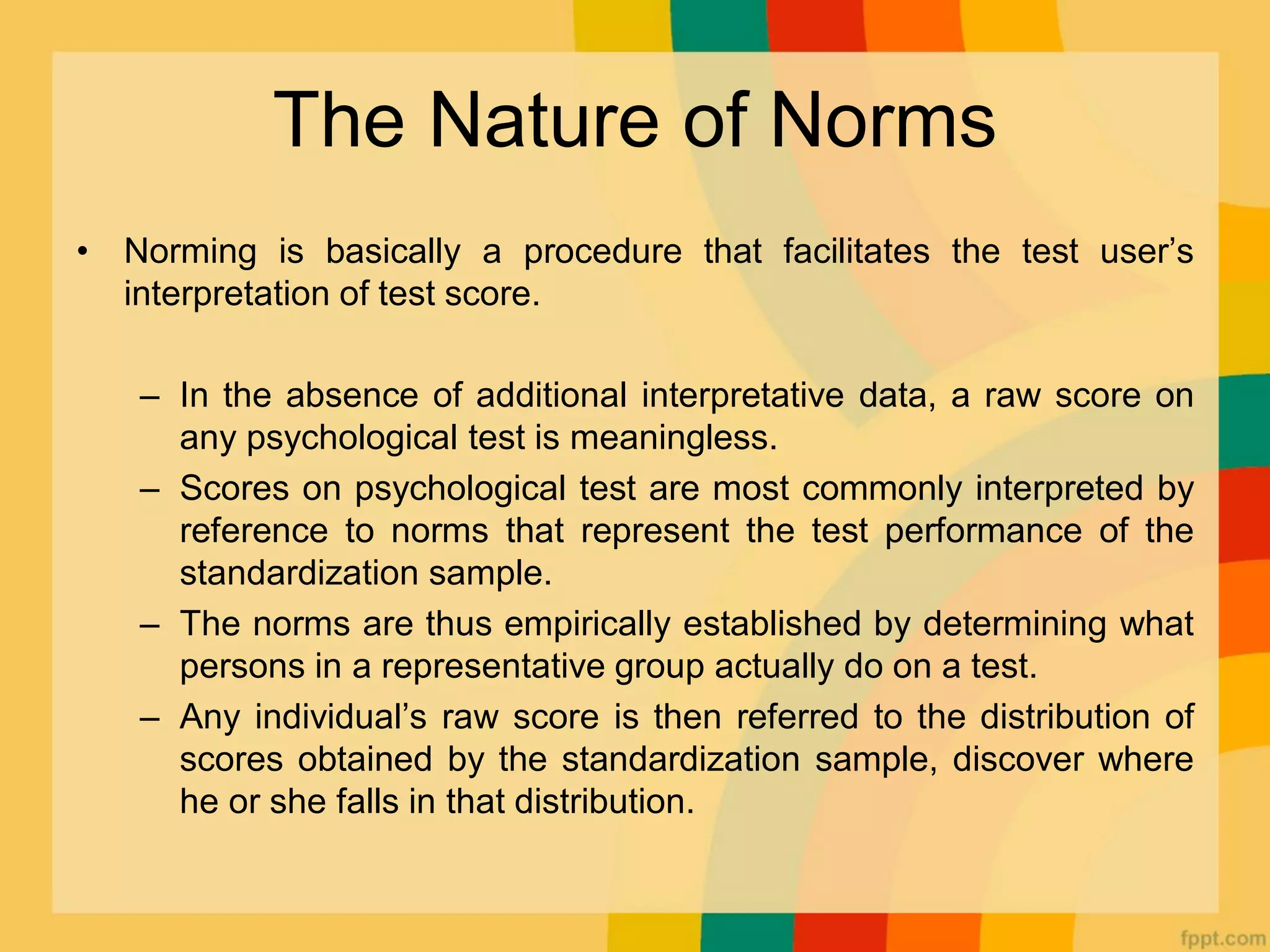 Test standardization and norming | PDF
