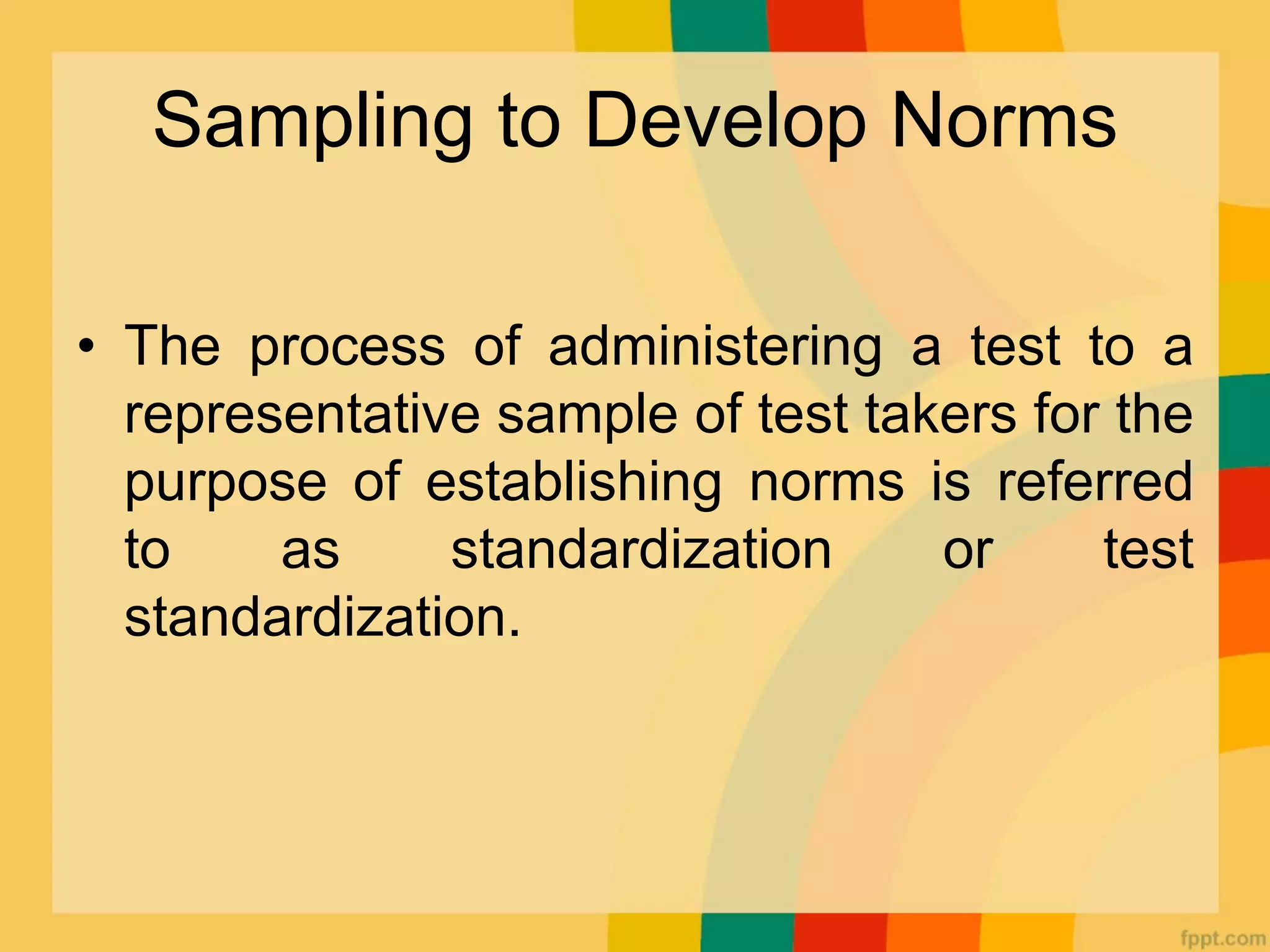 Test standardization and norming | PDF