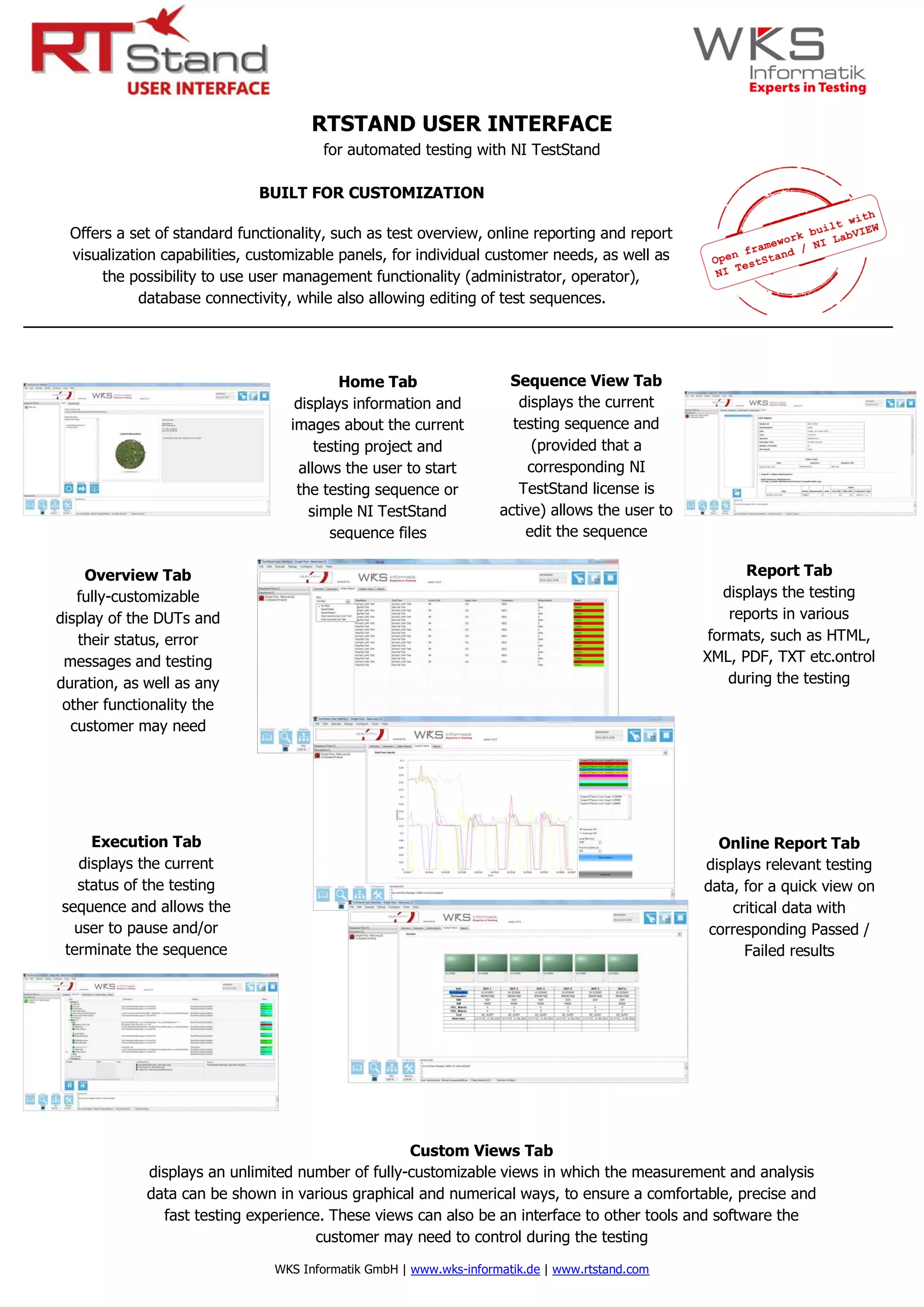 RTStand User Interface for NI TestStand | PDF