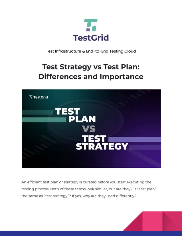Test Strategy vs Test Plan: Differences and Importance | PDF | Free ...