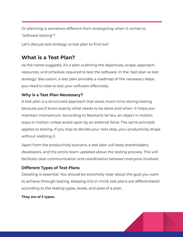 Test Strategy vs Test Plan: Differences and Importance | PDF