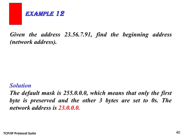Explain the concepts of IP Addresses And Classes | PPT
