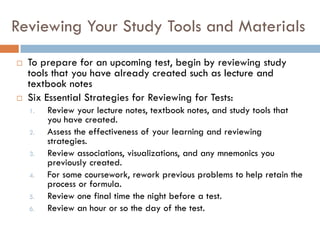 Test taking preparation skills | PDF | Educational Assessment | Education