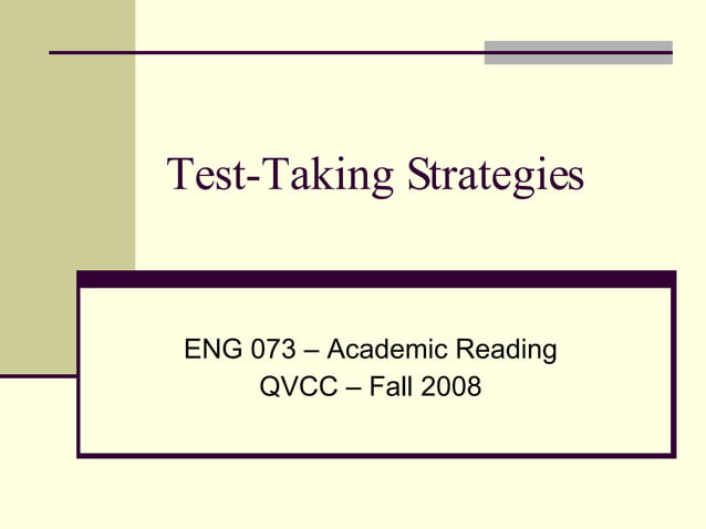 Test-Taking Strategies | PPT | Standardized Testing | Educational ...