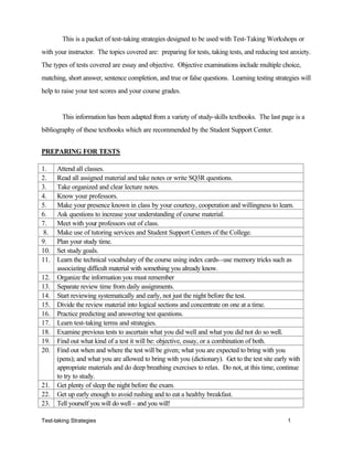 Test Taking Tips | PDF | Standardized Testing | Educational Assessment