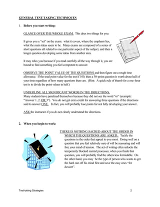 Test Taking Tips | PDF | Standardized Testing | Educational Assessment
