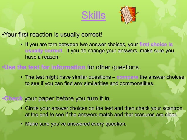 Test-Taking Skills | PPT | Free Download