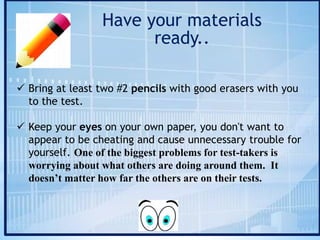 Test taking strategies ERB standardized test | PPT