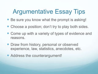 Test Taking Tips for the AP English Language Exam | PPT