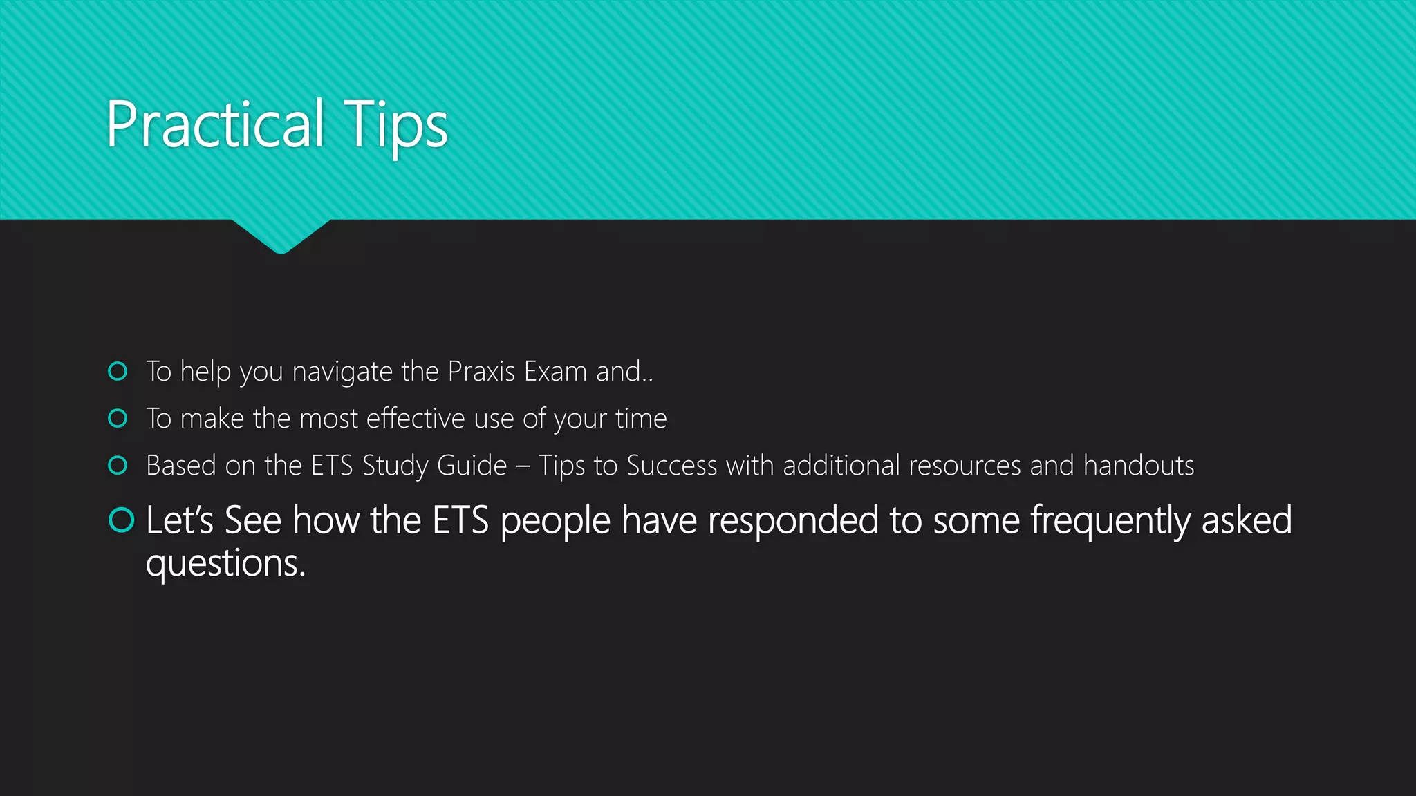 Test Taking Tips for Praxis Study | PPTX