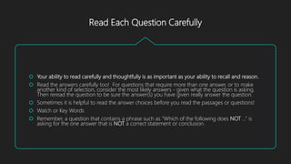 Test Taking Tips for Praxis Study | PPTX