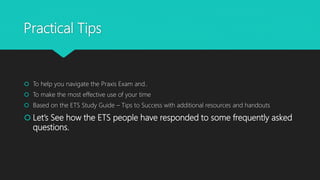 Test Taking Tips for Praxis Study | PPTX