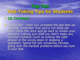 Test Taking Tips | PPTX