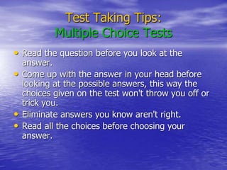 Test Taking Tips | PPTX