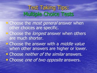 Test Taking Tips | PPTX