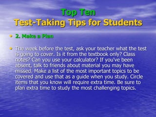 Test Taking Tips | PPTX