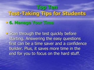 Test Taking Tips | PPTX