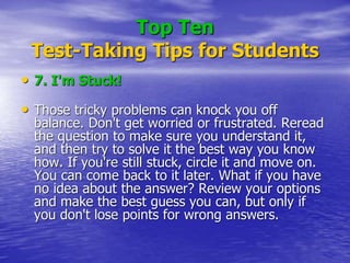 Test Taking Tips | PPTX